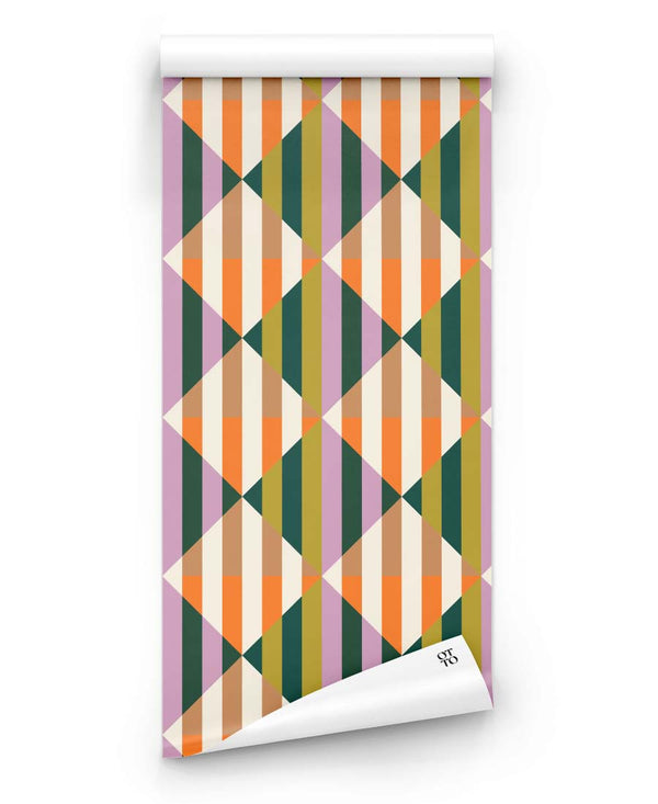 Diamond Stripe Geometric Wallpaper – Otto Studio